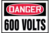 GDL 3.5X5 Danger 600V Label | acflelc165vsp | ohcanadasupply.ca